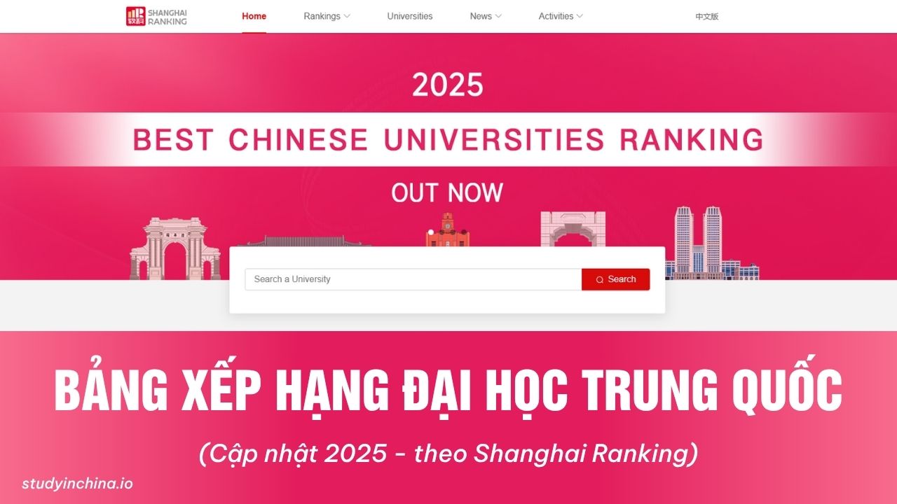 Updated 2025 Chinese University Rankings (according to Shanghai Ranking)